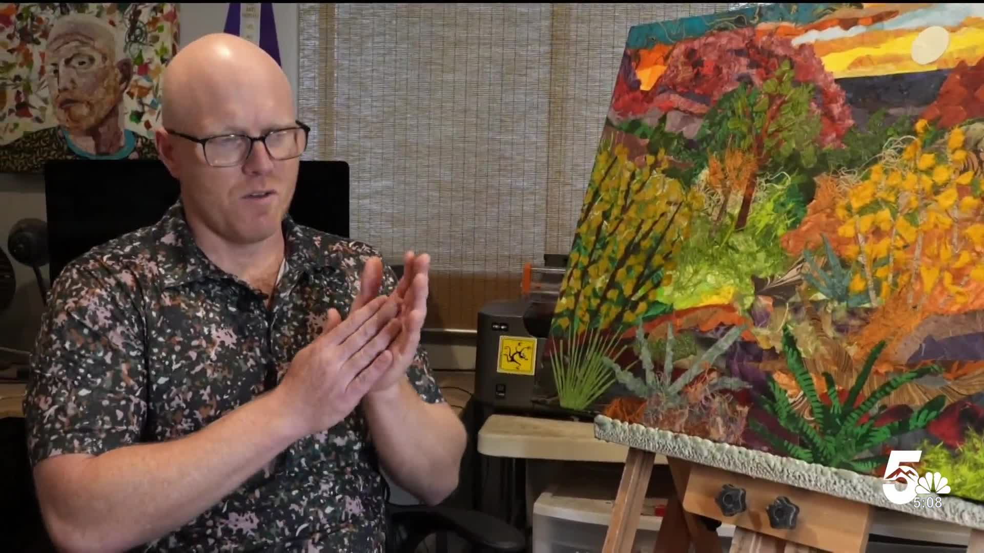 This artist uses no paint, just thousands of pieces of torn paper