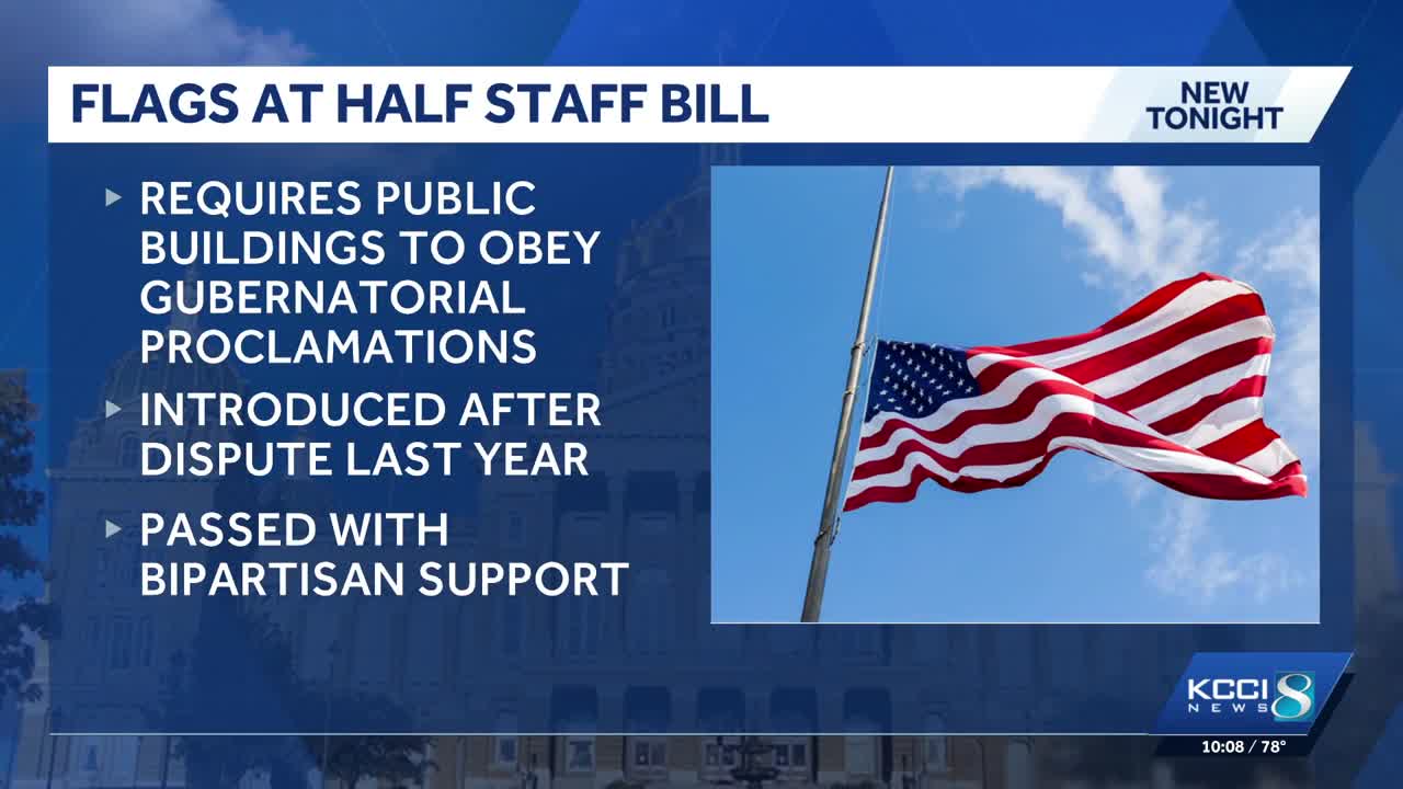 Gov. Reynolds signs bill requiring flags to be flown at half-staff when ...