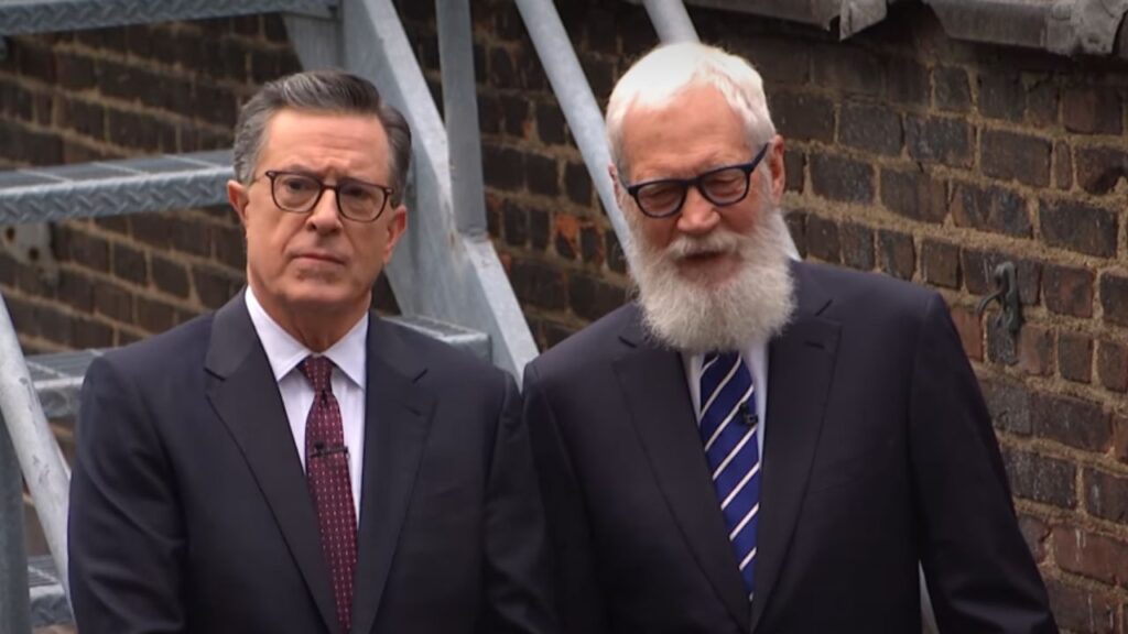 Stephen Colbert and David Letterman joke about being fired again before ...
