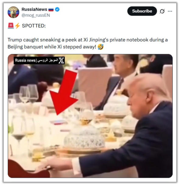 Fact check: Trump didn't peek into Xi Jinping's private notebook
