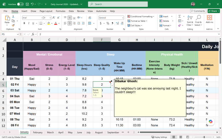 I tracked my life in Excel for 3 months—I'm never using a journaling ...