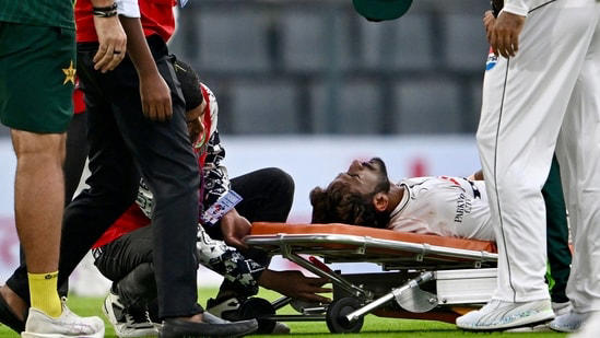 Pakistan pacer Hasan Ali stretchered off after freakish head injury on ...