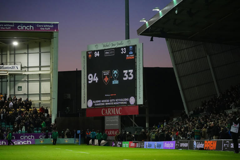Northampton score 14 tries in record-breaking thrashing of Bristol