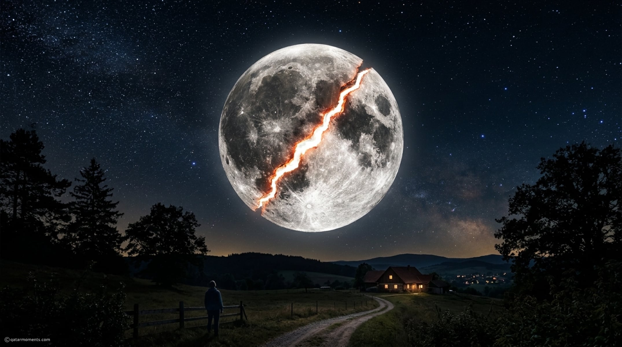 What if the moon split in half?