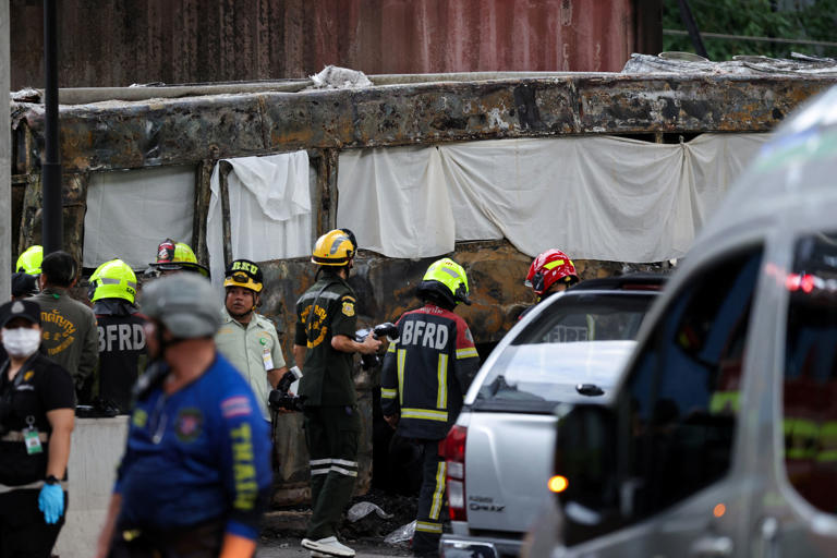 Eight dead as cargo train hits public bus in Thailand’s capital