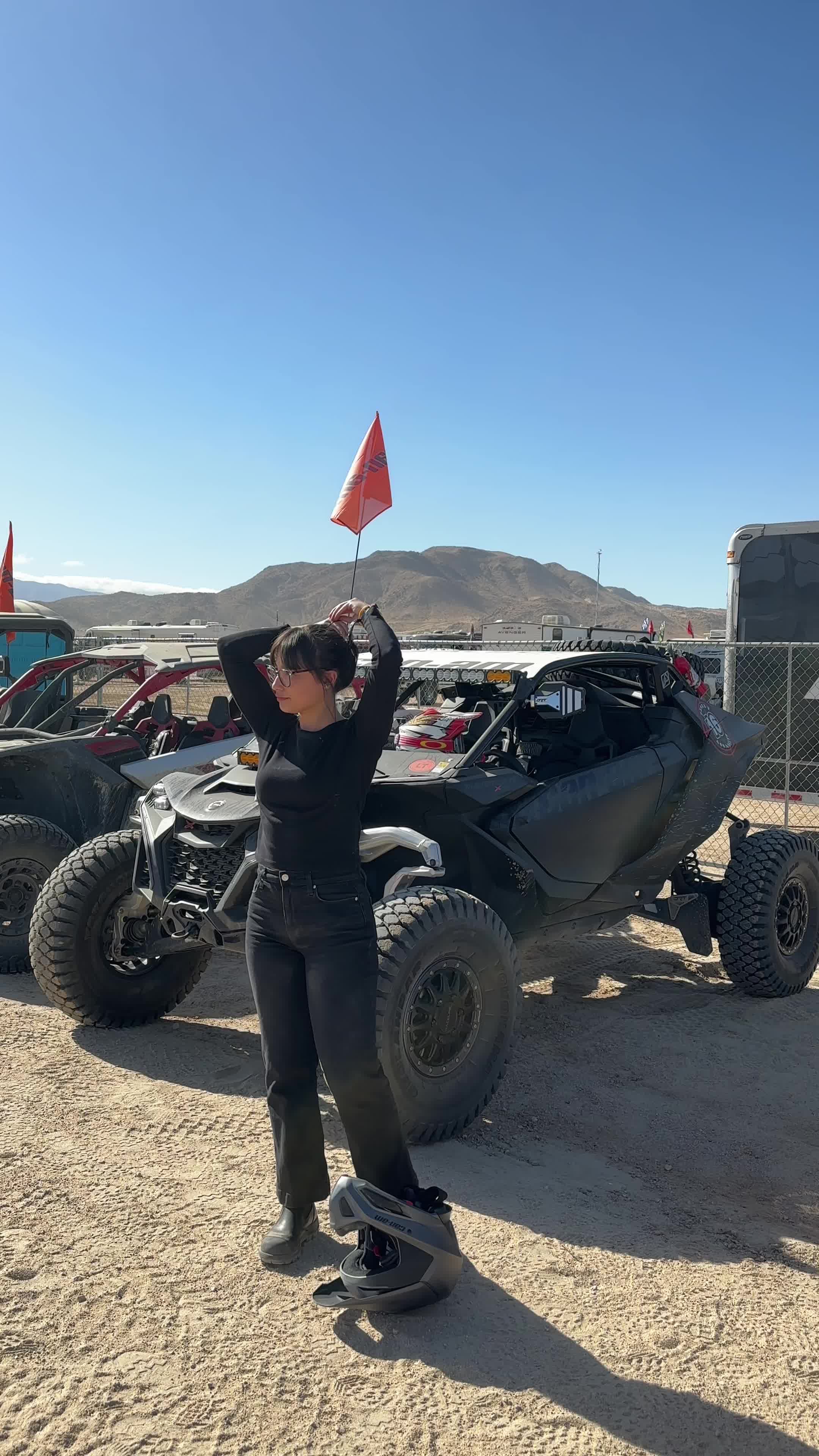 Bold fashion statement for off-road racing in the desert