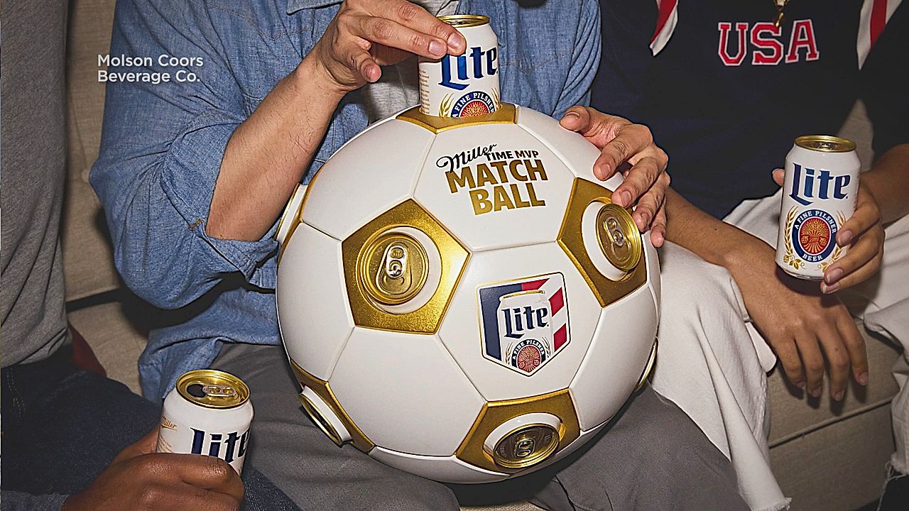 Miller Lite releases giant soccer ball that holds 12 beers