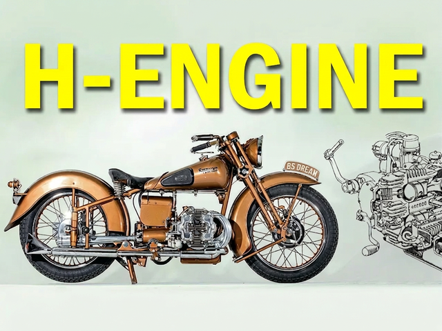 A motorcycle powered by an H-configuration engine
