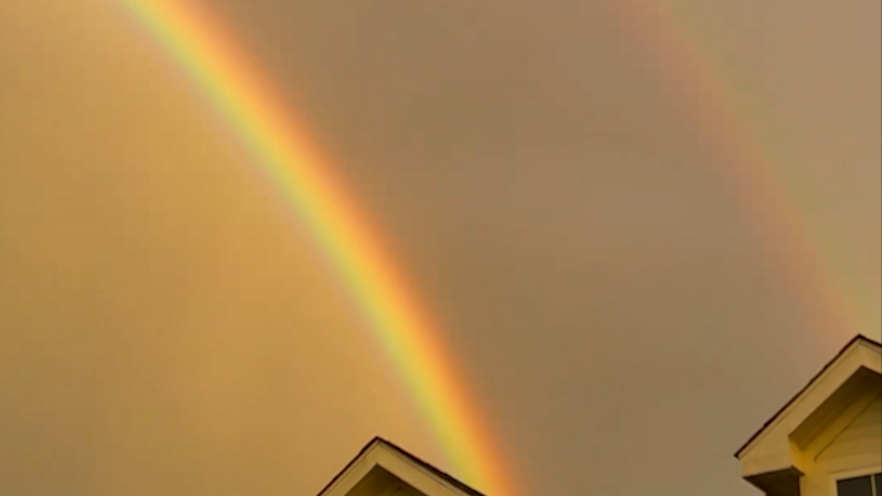 Double rainbow shines over Texas