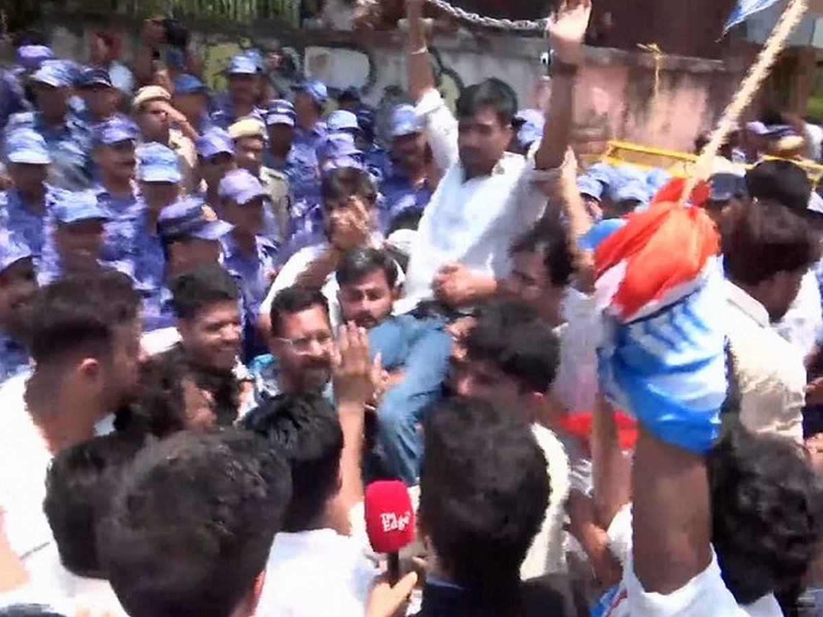 NSUI protests outside NTA office over NEET-UG 2026 paper leak
