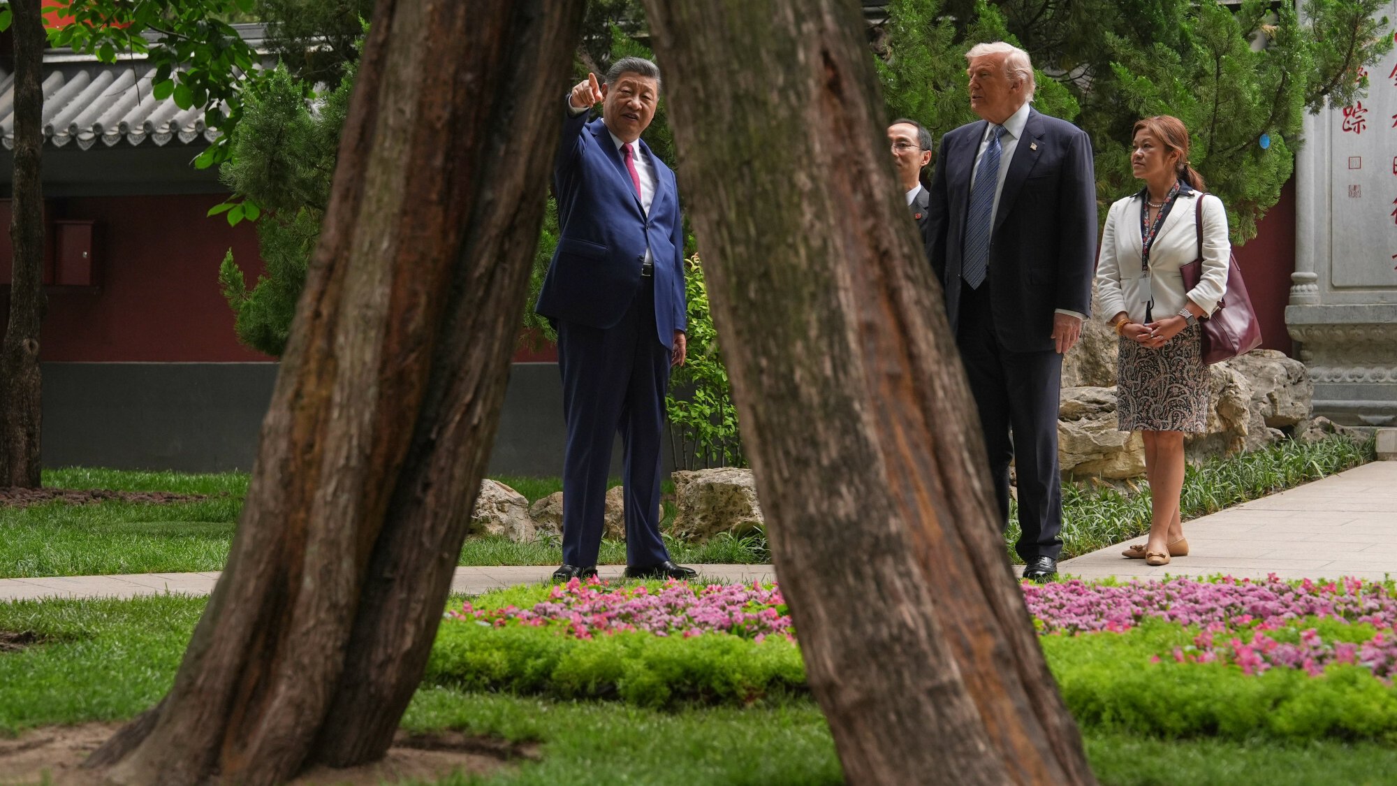 Xi Jinping i Donald Trump w "tajemniczym ogrodzie". Powód był symboliczny