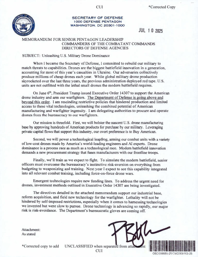 Secret memo calls out Pentagon Pete for drone 'mishaps'