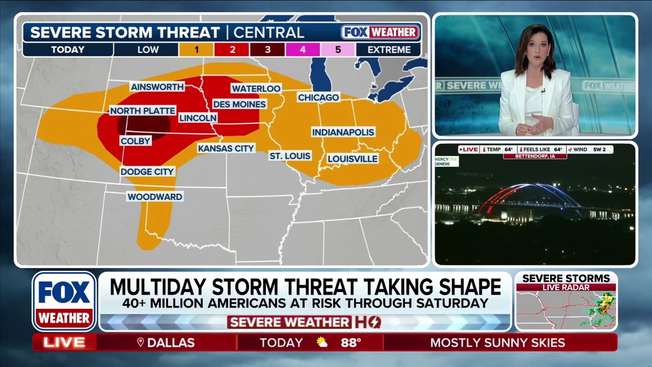 Severe storms target millions across central US