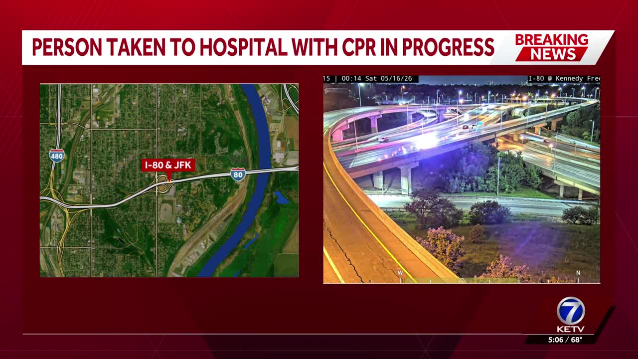 Person with CPR in progress after crash near I-80 and JFK Expressway