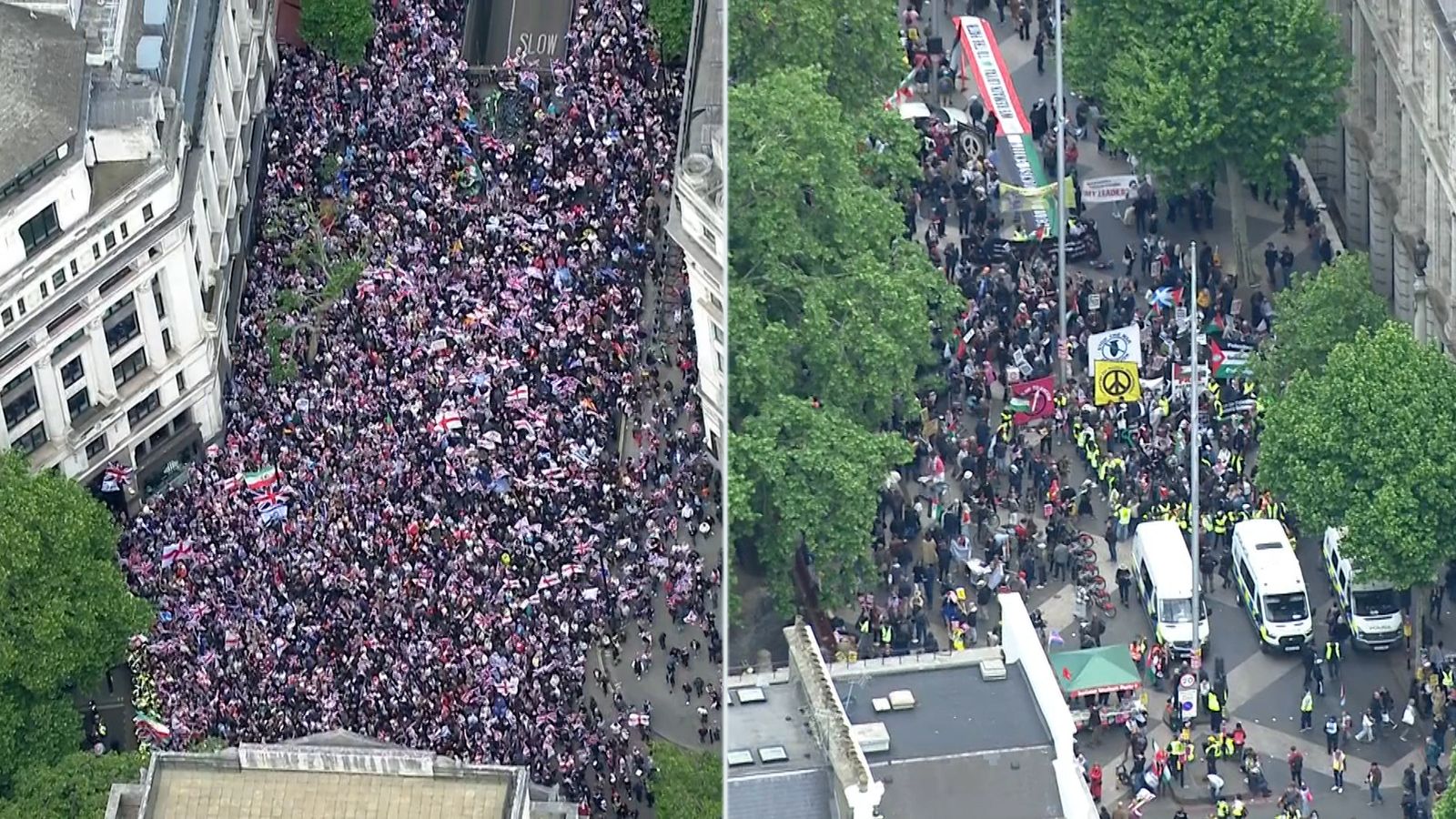 Two charged after more than 40 people arrested at weekend protests in ...