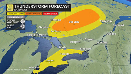 Rising thunderstorm risk, heat to mark Ontario's long weekend