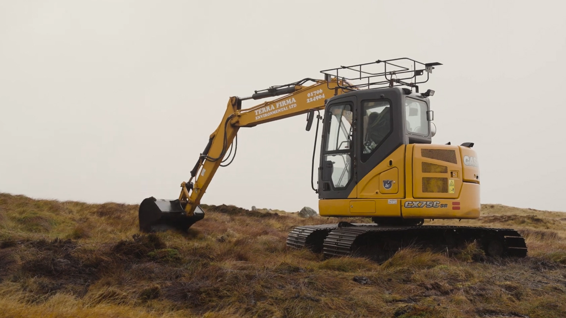 Heavy excavation equipment performing environmental groundwork