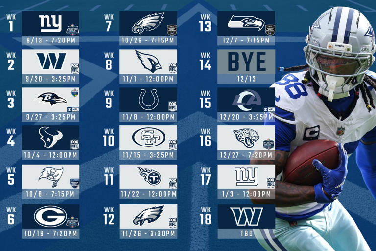 Dallas Cowboys schedule wallpapers: Mobile and desktop versions available