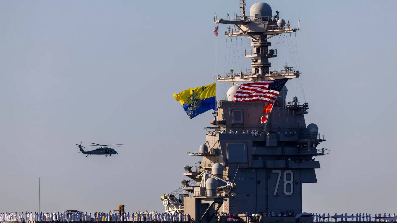 USS Gerald R Ford returns to Norfolk after record deployment