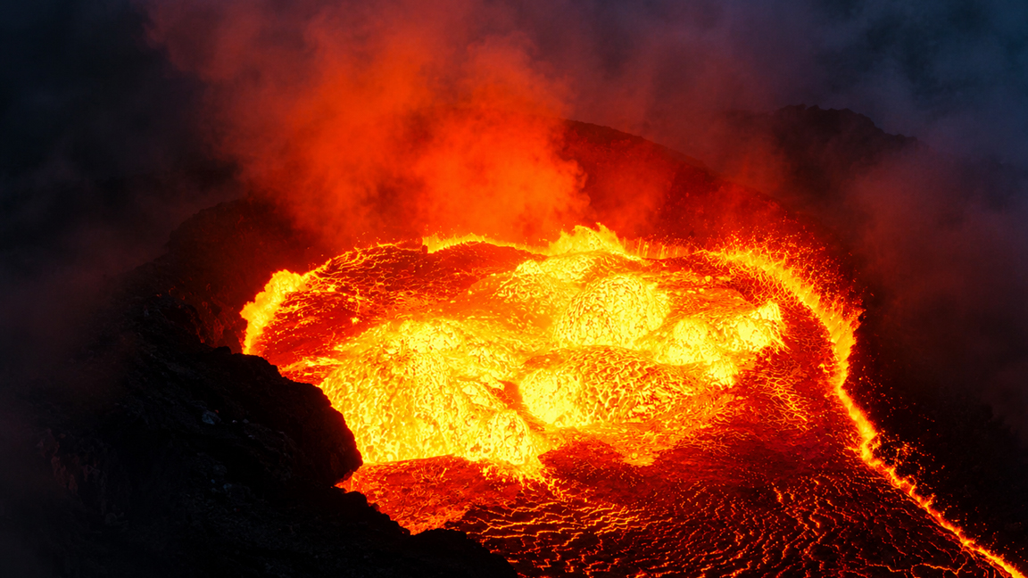Massive eruption revealing the power beneath the Earth