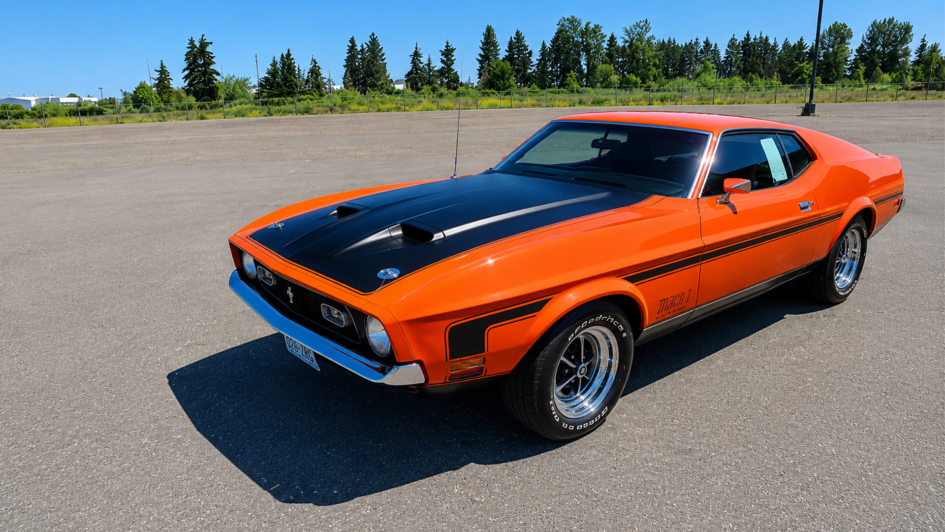 A classic Ford Mustang that barely touched the road