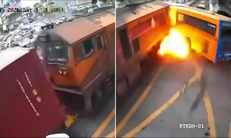 Freight train ploughs into bus at full speed in horrific Bangkok ...