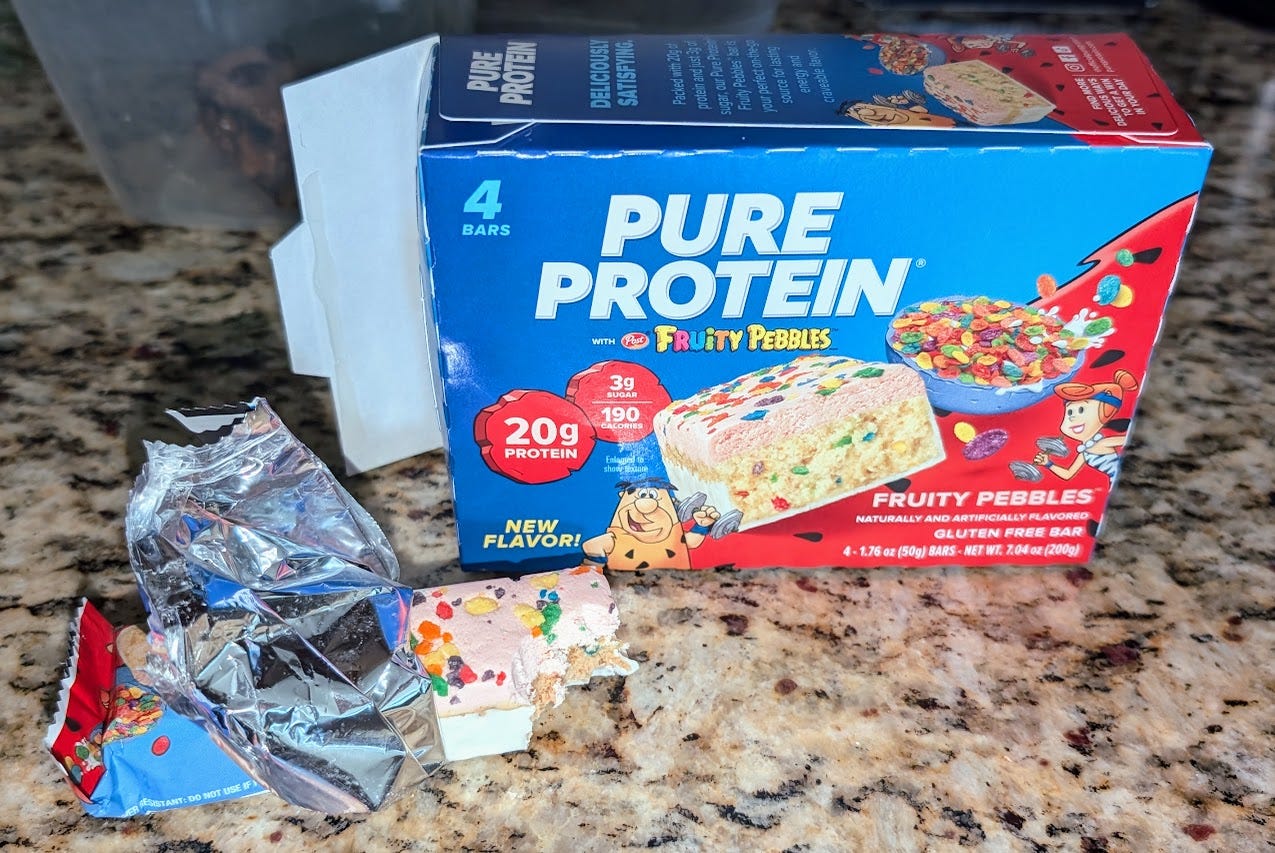 Pure Protein's Fruity Pebbles bar is authentic in its inauthenticity