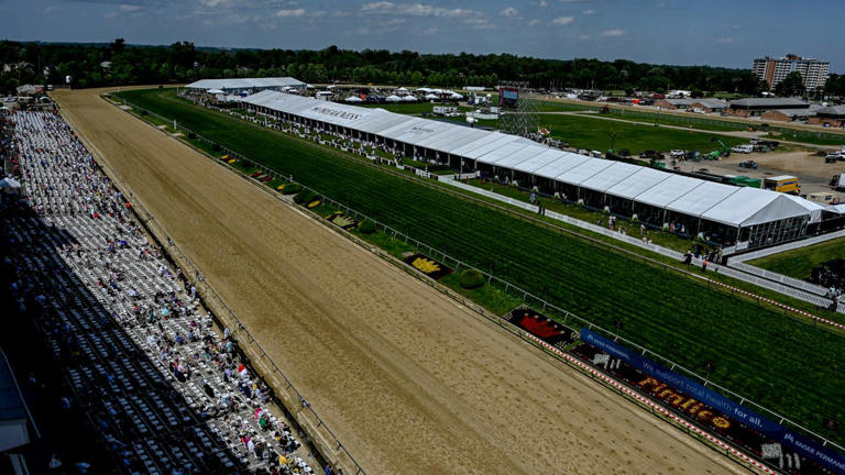 Why is the Preakness Stakes being run at Laurel Park instead of Pimlico?