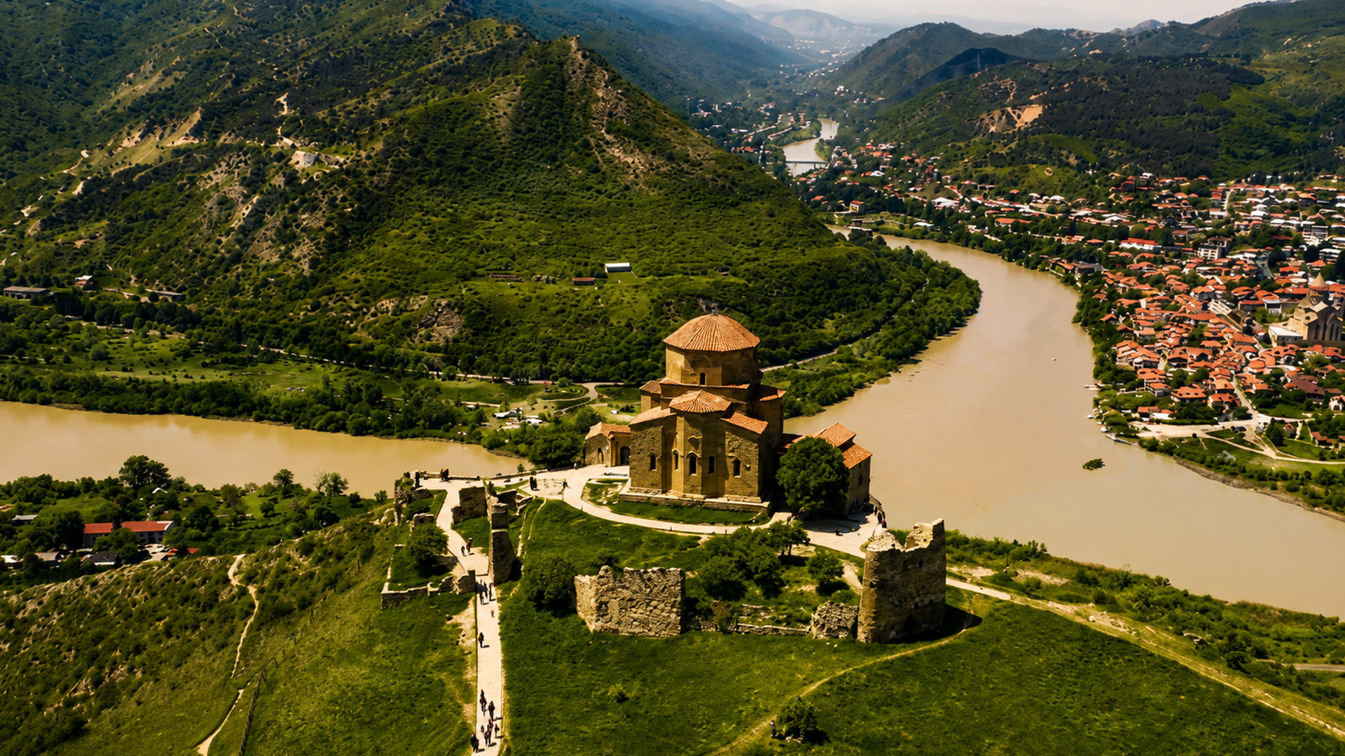 Two rivers meet beneath an ancient church