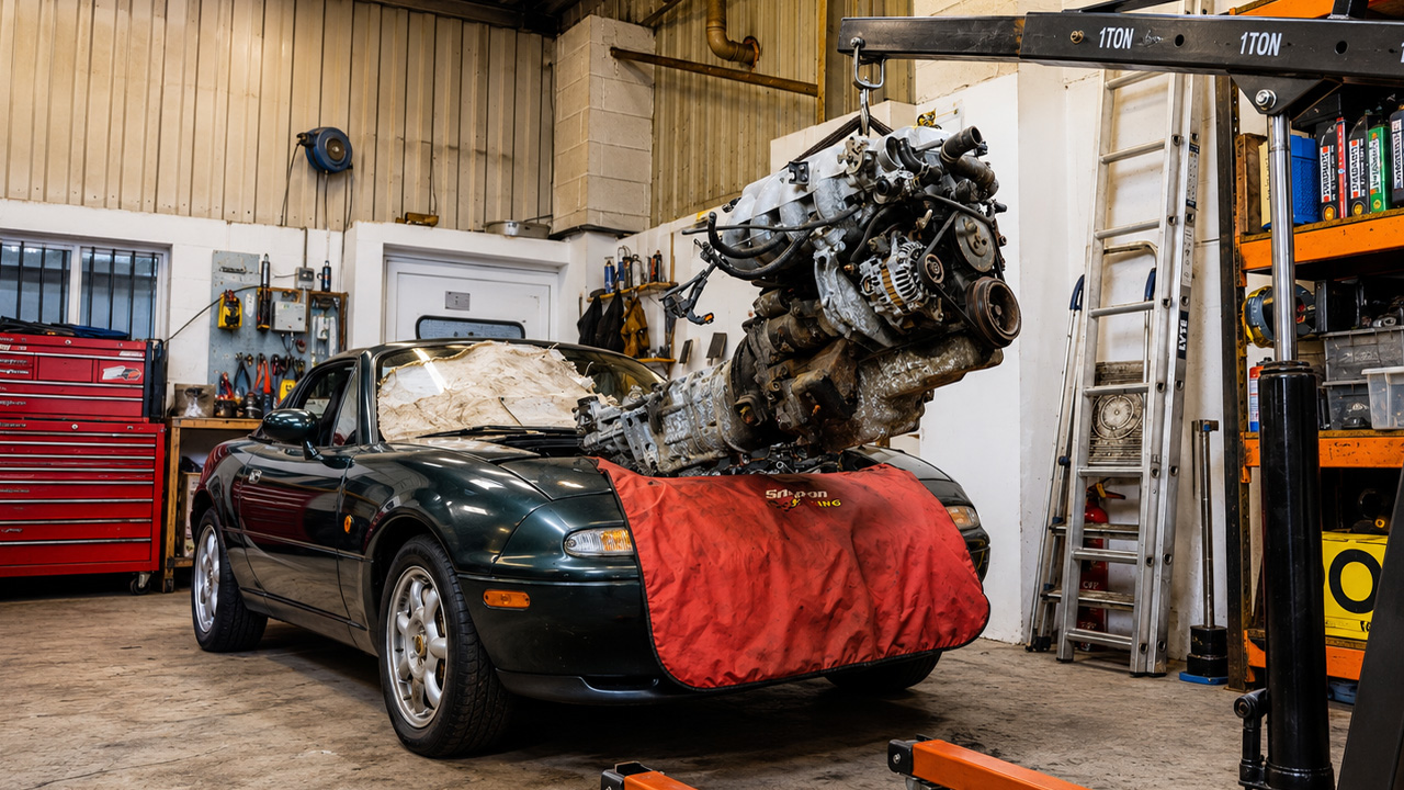 Can this Mazda MX5 survive a huge V10 swap?
