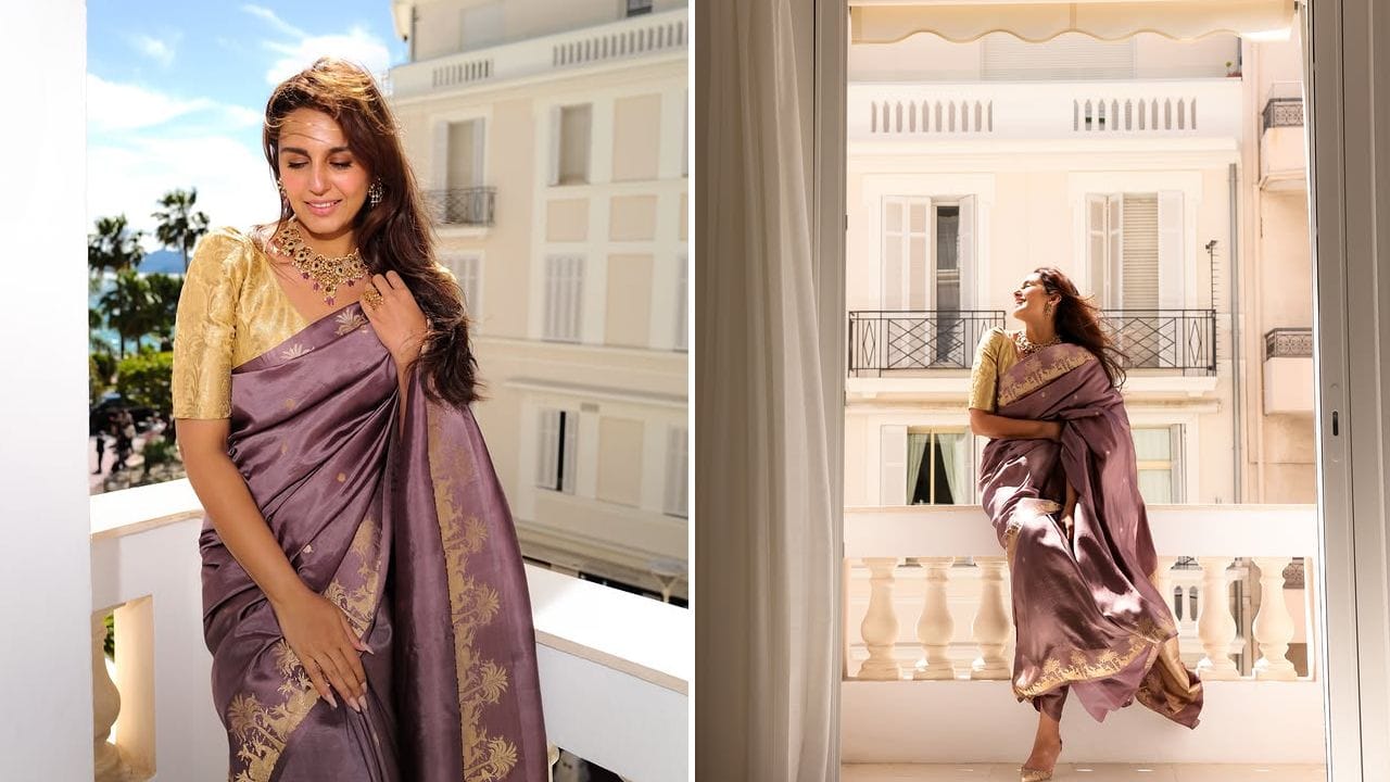 Cannes 2026: Huma Qureshi chooses gold brocade Banarasi saree for red ...