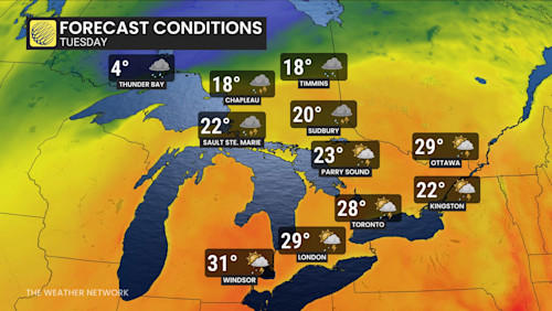 Rising thunderstorm risk, heat to mark Ontario's long weekend