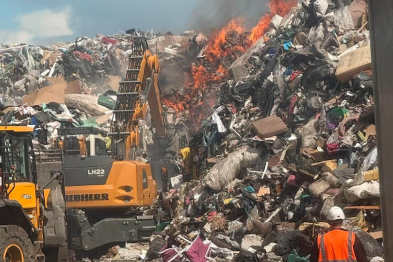 Blaze at Scots recycling plant rages on for fifth day as fire crews ...