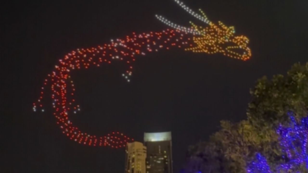 Drone light show illuminates Bangkok sky during Chinese New Year ...