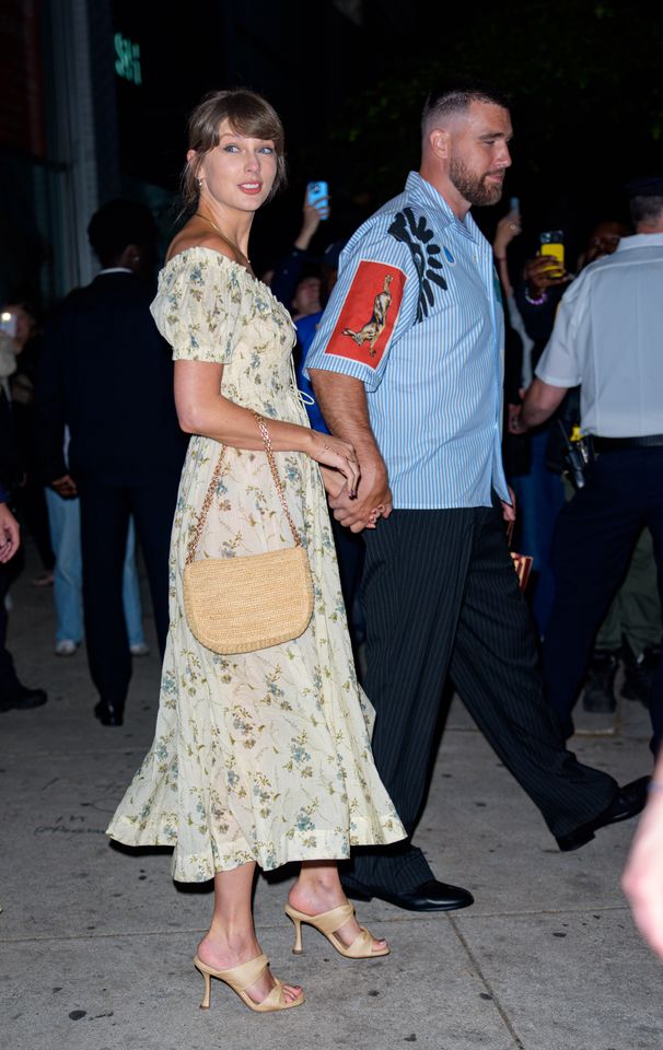 Taylor Swift is blooming in spring florals with Travis Kelce for PDA ...