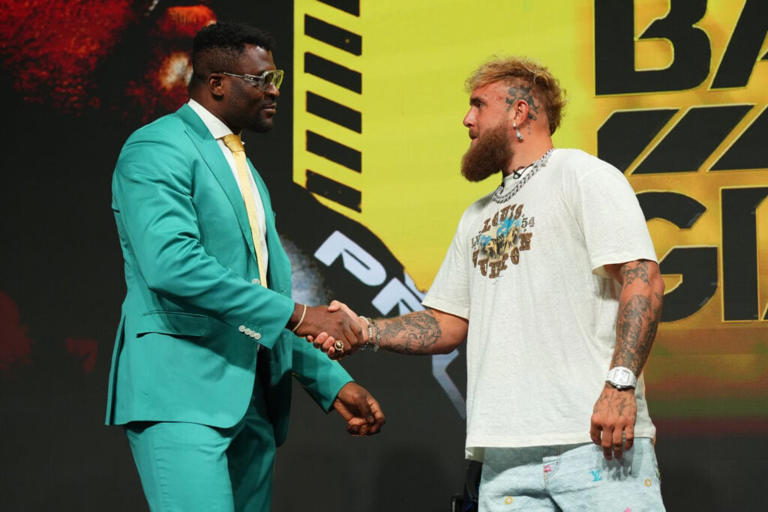 Jake Paul delivers scathing dig at Francis Ngannou, chaos erupts behind ...