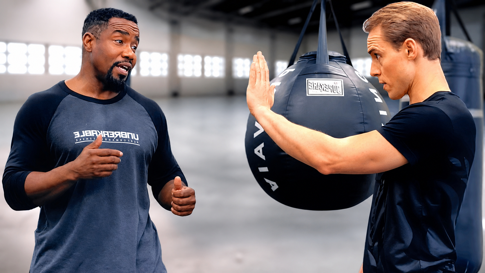 Training with Michael Jai White to film a martial arts scene