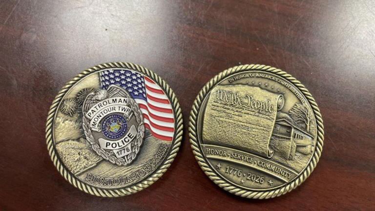 Montour Township police release collectible challenge coin for America250