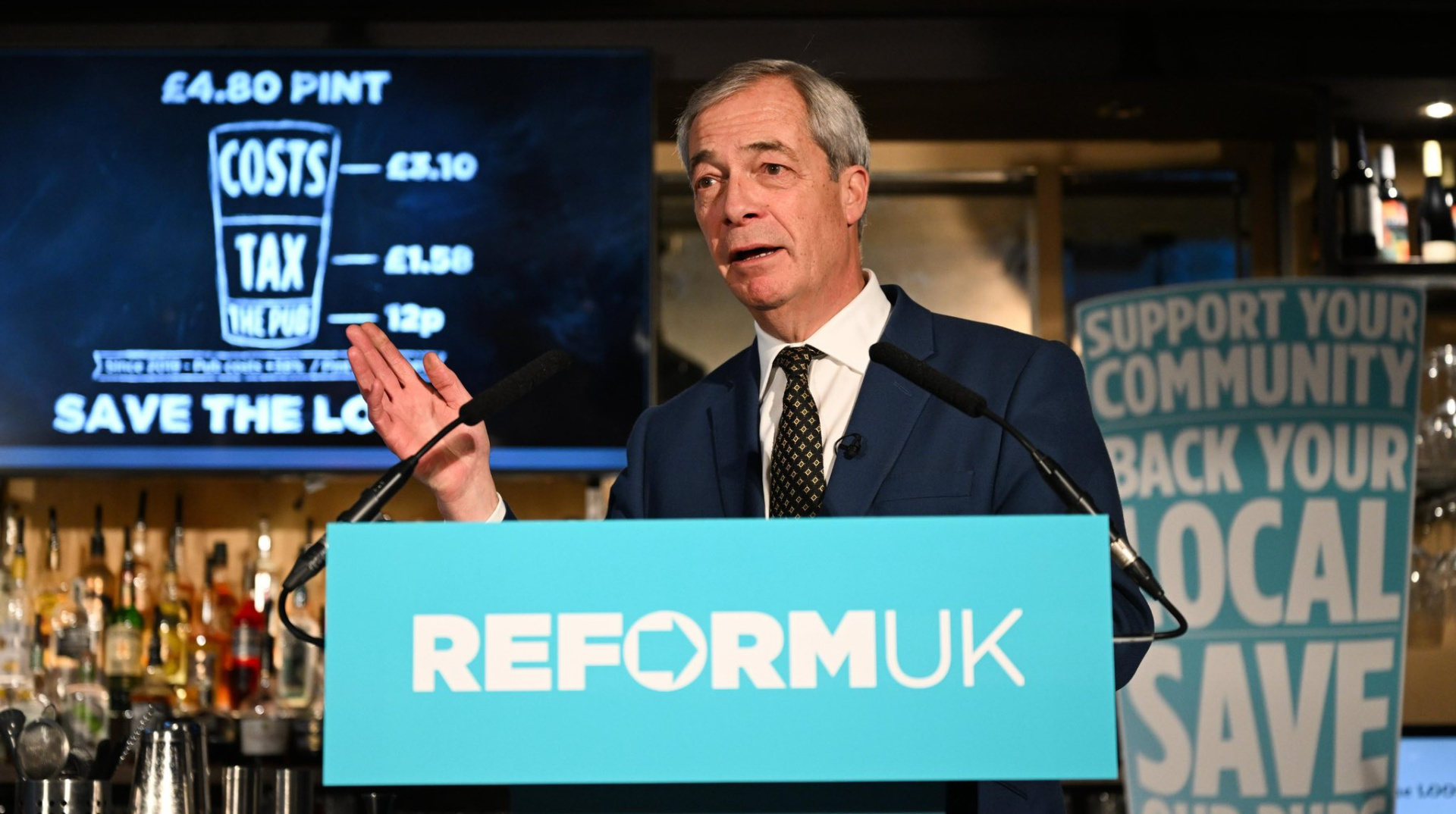 Reform UK leader explains stance on Ukraine after removal of its flag ...