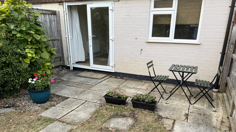Cover a cracked concrete patio with an option that's much more beautiful