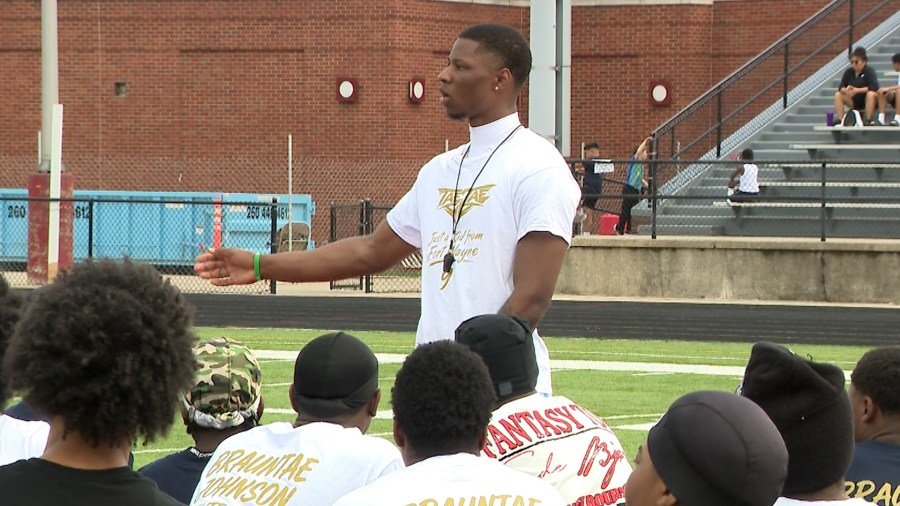 Irish star Tae Johnson hosts football camp at North Side
