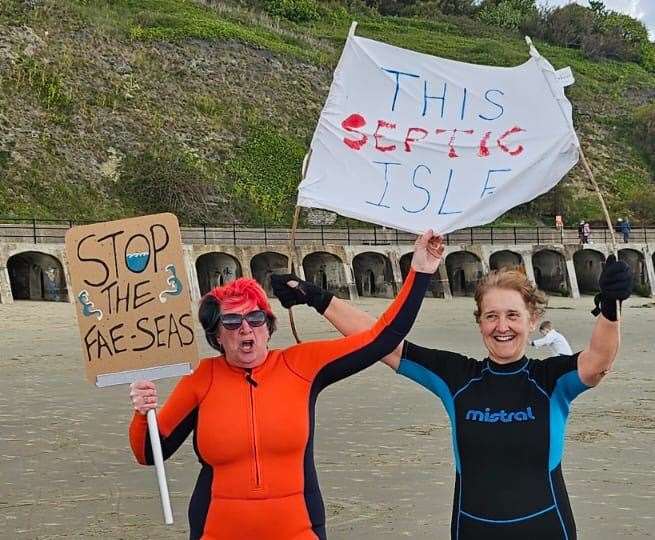 Campaigners gather at Sunny Sands in Folkestone to protest against ...