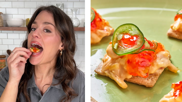 Pimiento cheese and pepper jelly crackers recipe