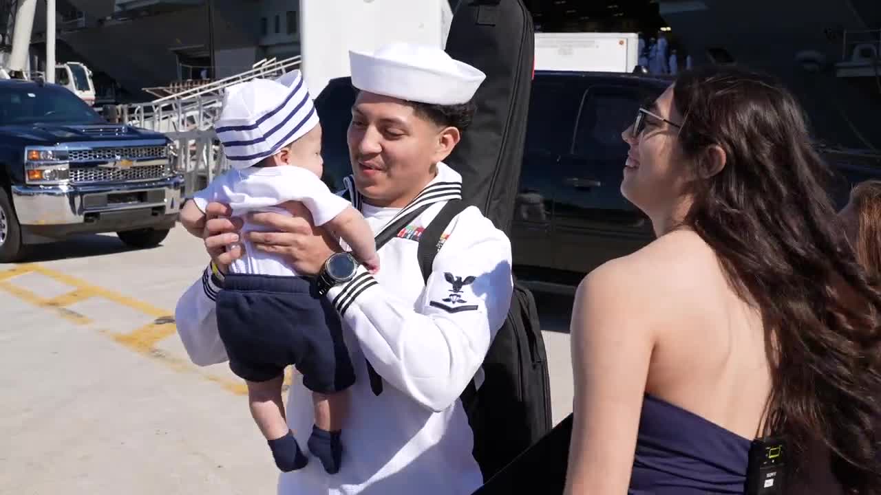 USS Gerald R Ford returns home after record-breaking 326-day deployment