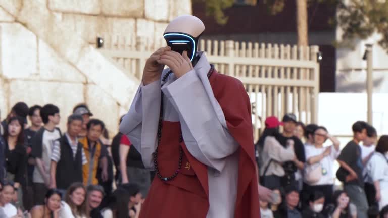 Robot Buddhist monks march at South Korea's Lotus Lantern Festival