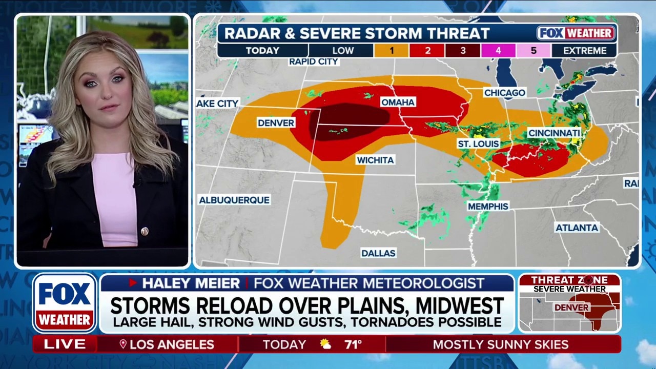 Severe storms charging over Plains, Midwest with hail, tornado ...