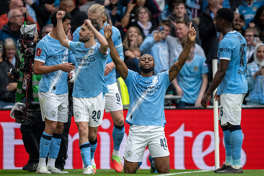 Man City lift the FA Cup after Semenyo's flicked finish