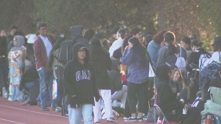 BTS army at Stanford Stadium brave hour-long lines for merch ahead of ...