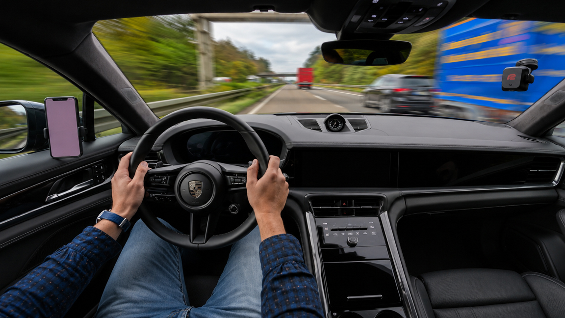 Porsche Panamera Turbo S Hybrid seen on the Autobahn