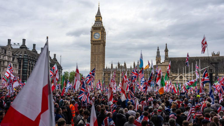 Britain’s hard right on the march as tens of thousands descend on London